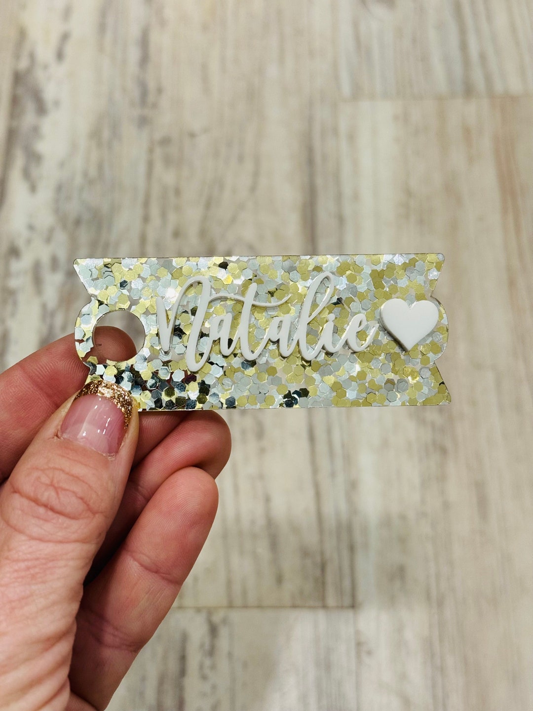 Glitter Gold and Silver Custom Straw Cover for Cup Personalized Name ...