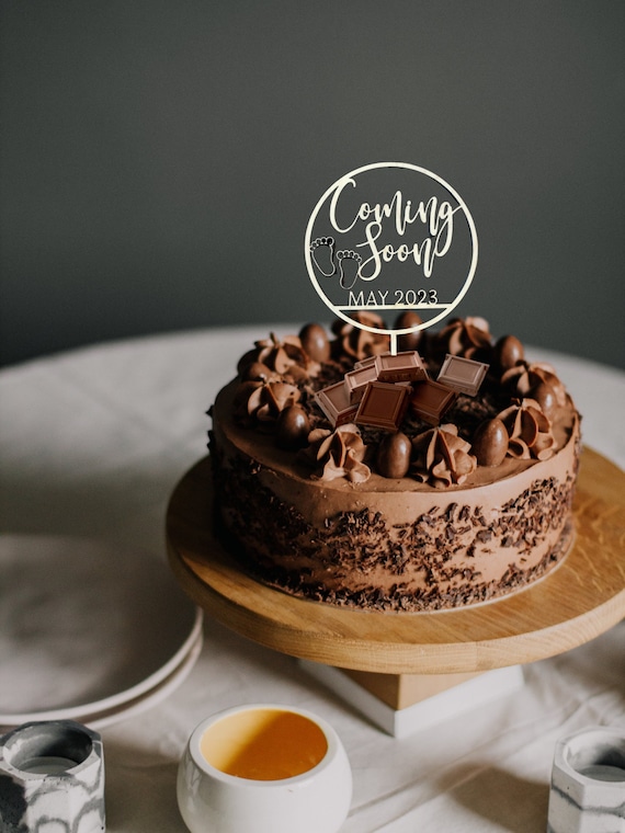 Coming Soon Cake Topper Pregnancy Announcement Surprise Baby - Etsy