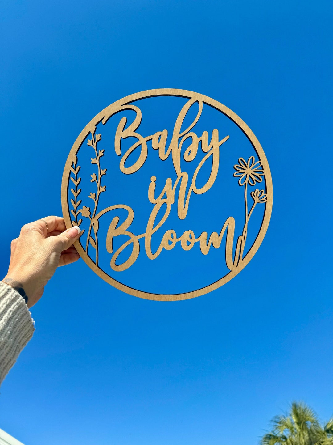 Baby in Bloom Flower Sign Baby in Bloom Shower Floral Baby Shower Sign ...