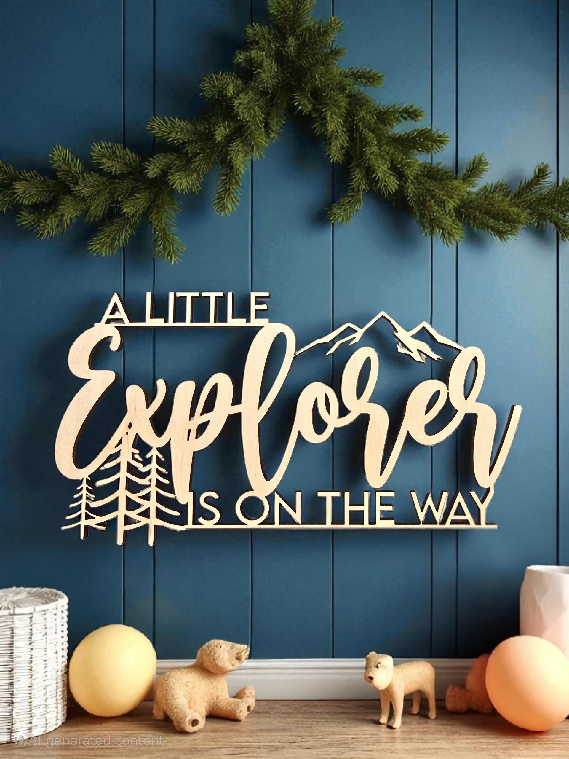 A Little Explorer is on the Way Sign: Adventure Baby Shower | Pregnancy ...