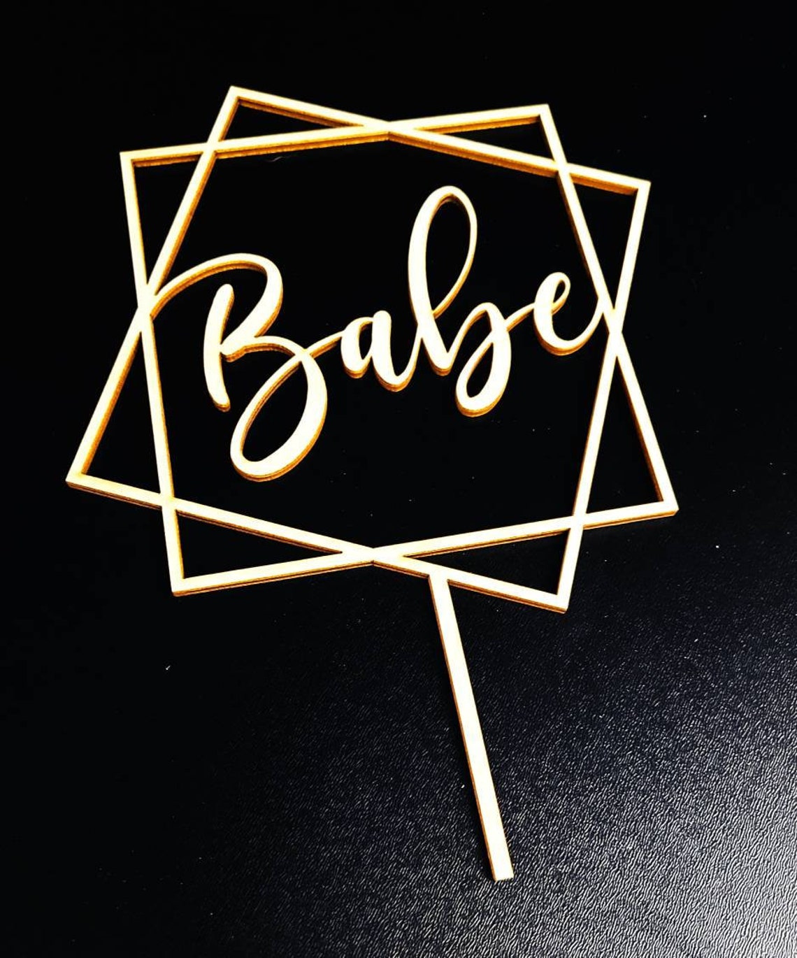 Babe Cake Topper 21st Birthday Decoration Geometric Birthday Cake ...