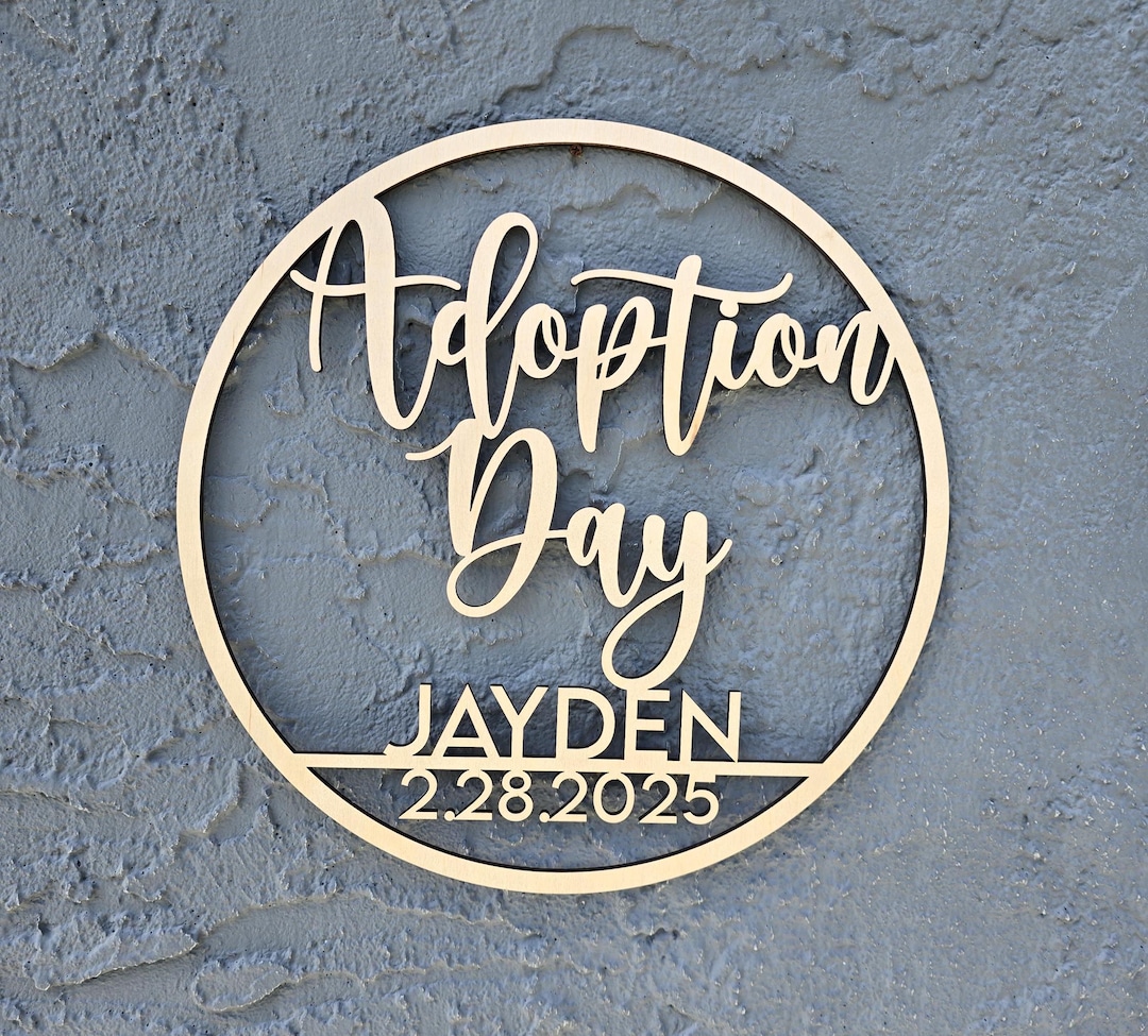 Custom Adoption Day With Name and Date Sign Adoption Party Decorations ...