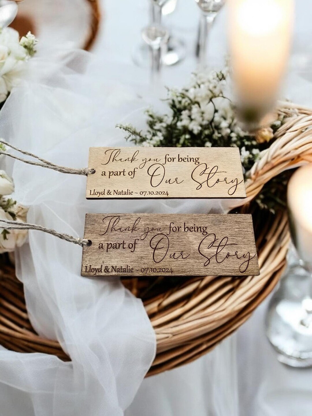 Bulk Wedding Favors Custom Wooden Bookmarks With Names and Wedding Date ...