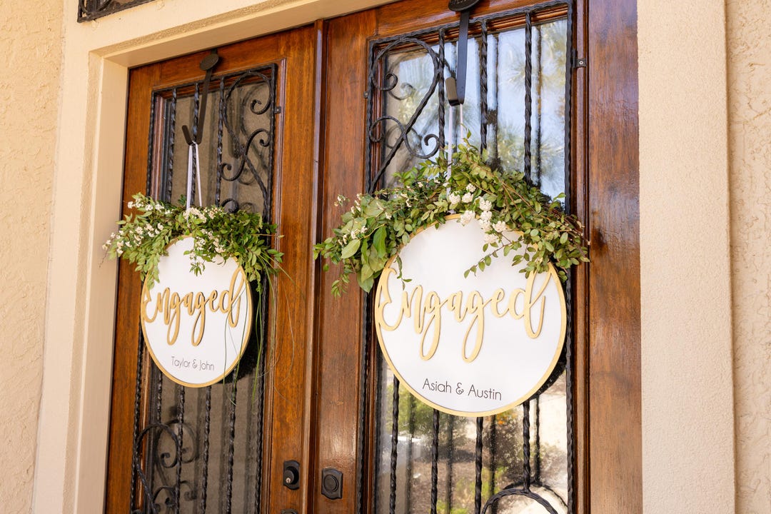 Personalized Engaged Sign With Couples Names Bridal Shower Decor ...