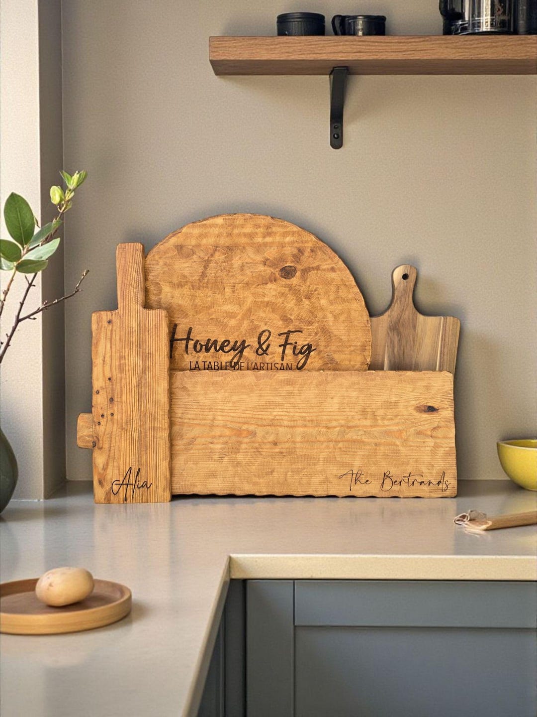 Personalized Rustic Cutting Board: Engraved Charcuterie Board ...
