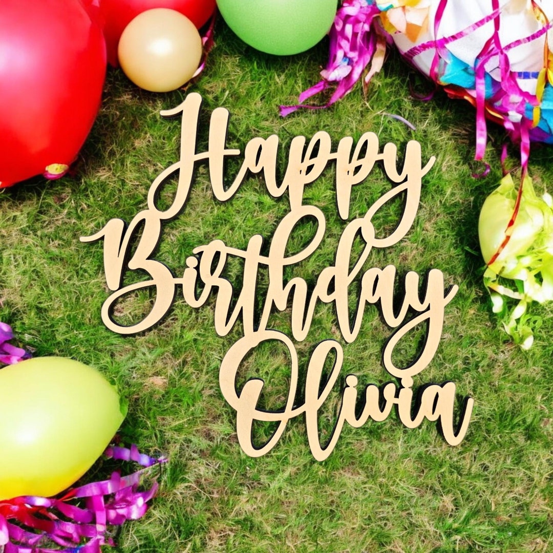 Happy Birthday Sign: Custom Birthday Backdrop | Personalized Party ...