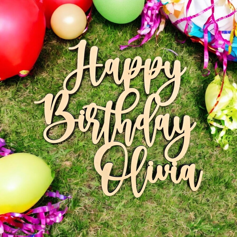 Happy Birthday Sign: Custom Birthday Backdrop | Personalized Party ...