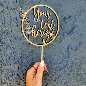 Custom Floral Name Cake Topper Personalized Wild Flower Cake Topper ...