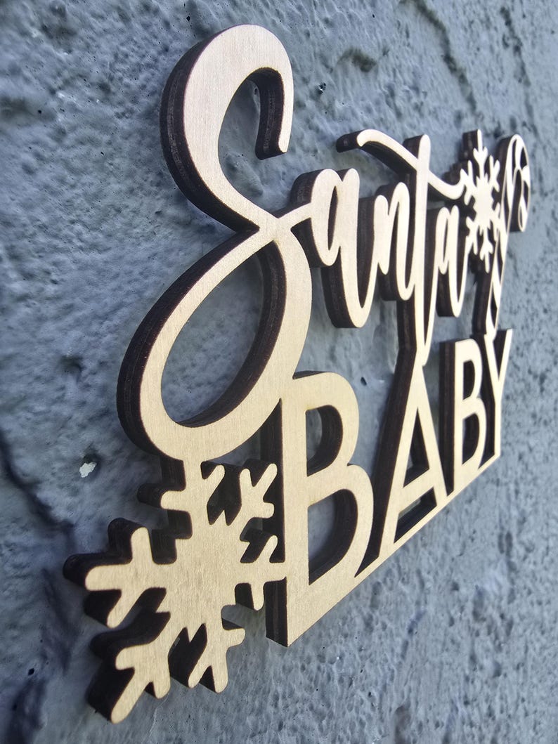 Santa Baby Sign • Baby’s First Christmas Decoration • Holiday Baby ...