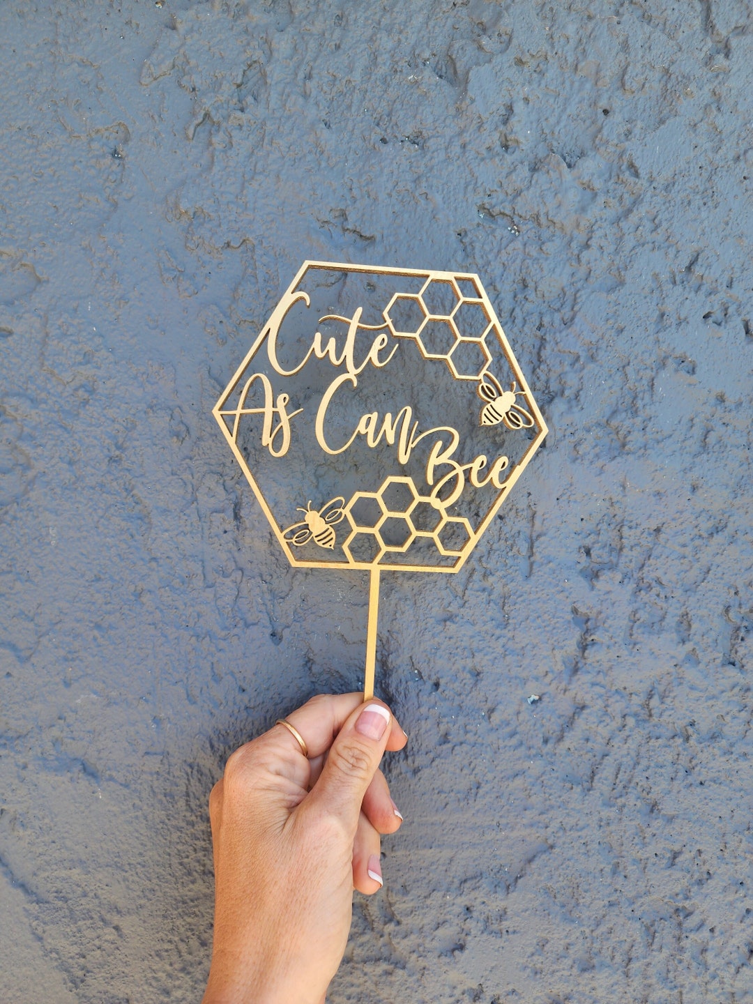 Cute as Can Bee Cake Topper Babyshower Decorations Bee Themed Honeycomb ...