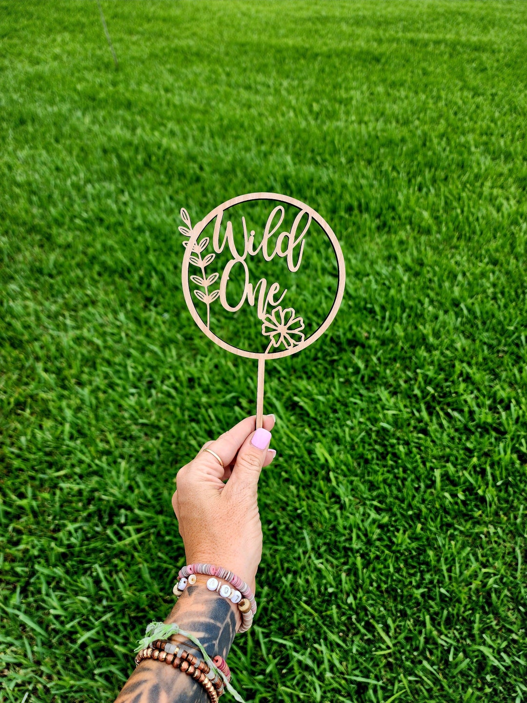 Wild One Flower Cake Topper Wildflower Baby Shower Floral Birthday Cake ...