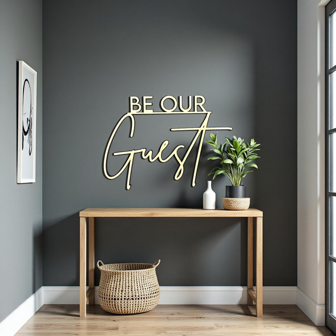 Be Our Guest Sign: Wooden Welcome Sign | Entryway Wall Decor | Guest ...