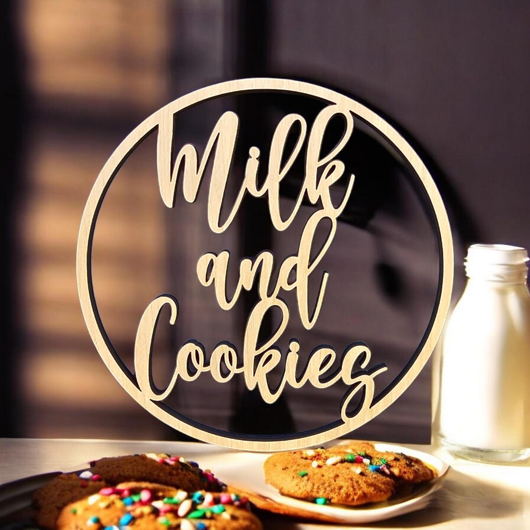 Milk and Cookies Sign Christmas Decorations Snacks for Santa Sign ...