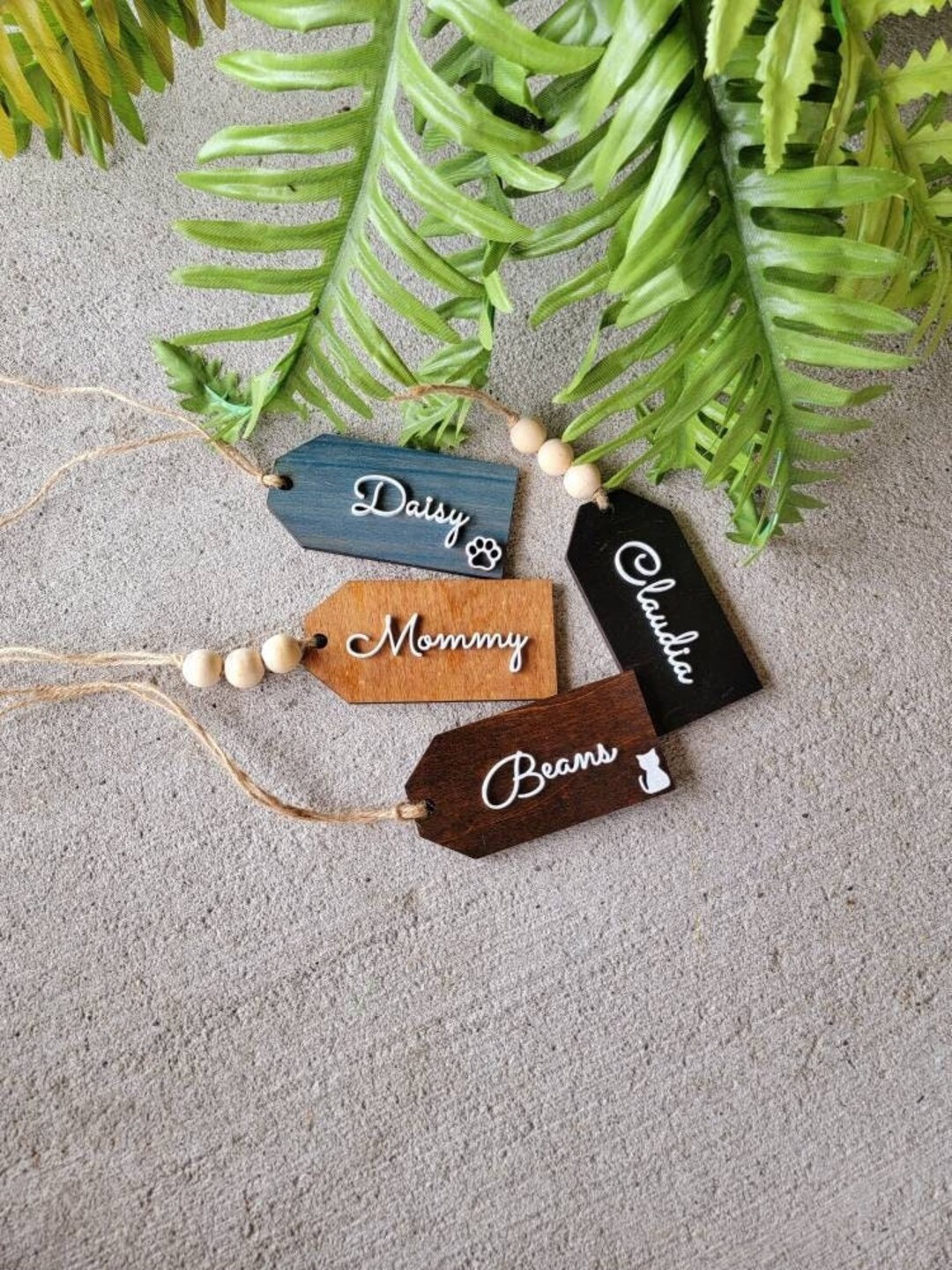 Christmas Stocking Name Tags Wooden Stocking Tags Personalized Name ...