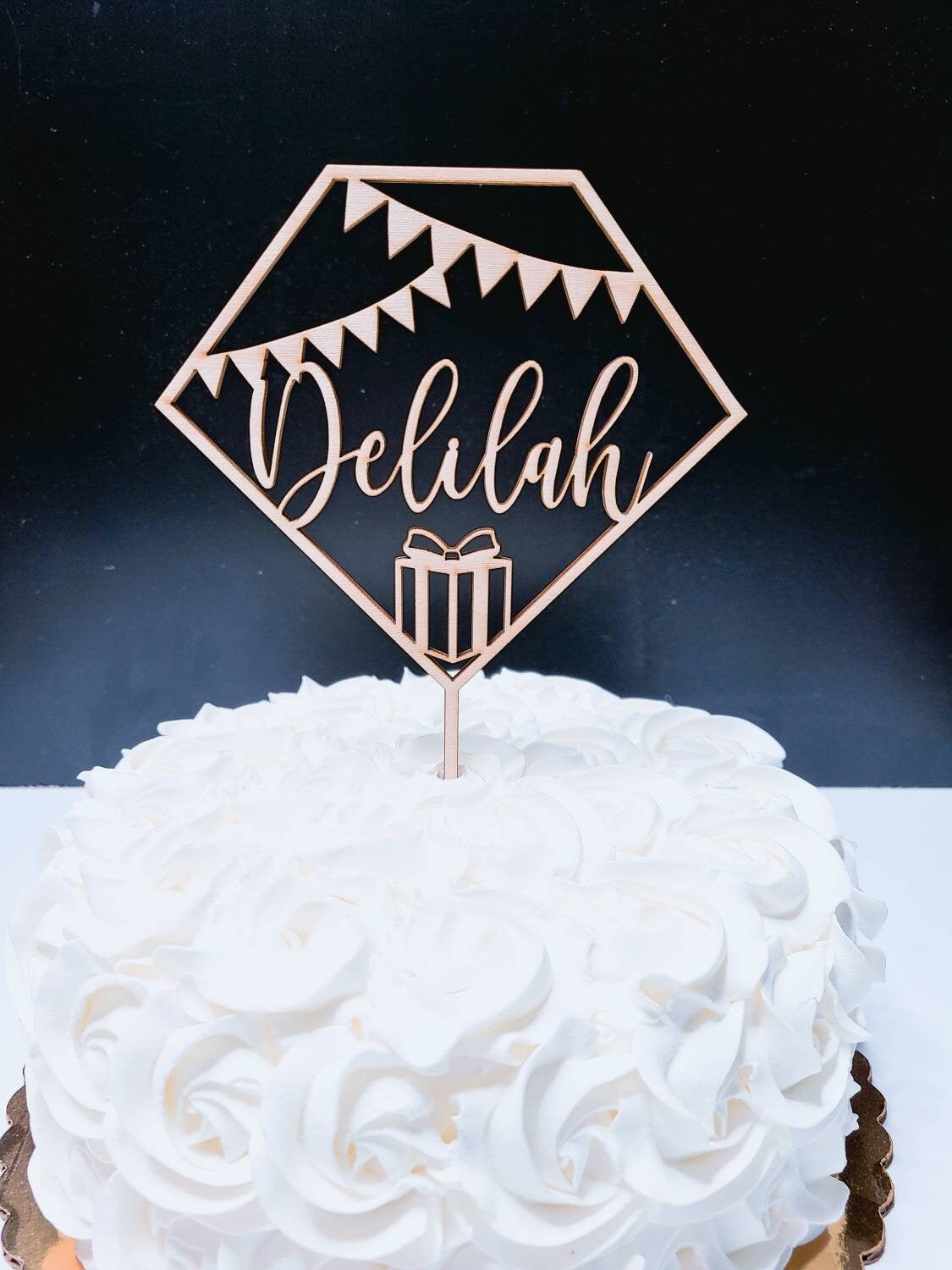 Custom Birthday Banner Cake Topper Personalized Name Cake | Etsy