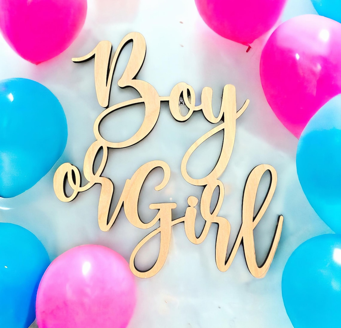 Boy or Girl Gender Reveal Sign Baby Shower Decorations Wooden Sign for ...