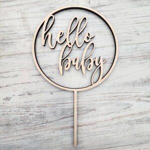Hello Baby Cake Topper Pregnancy Announcement Baby Shower Cake Sign ...