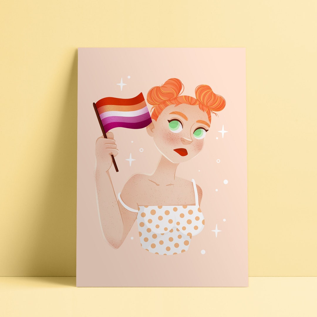 Lesbian Pride • Colorful Art Print - Pride - Proud - Illustration ...