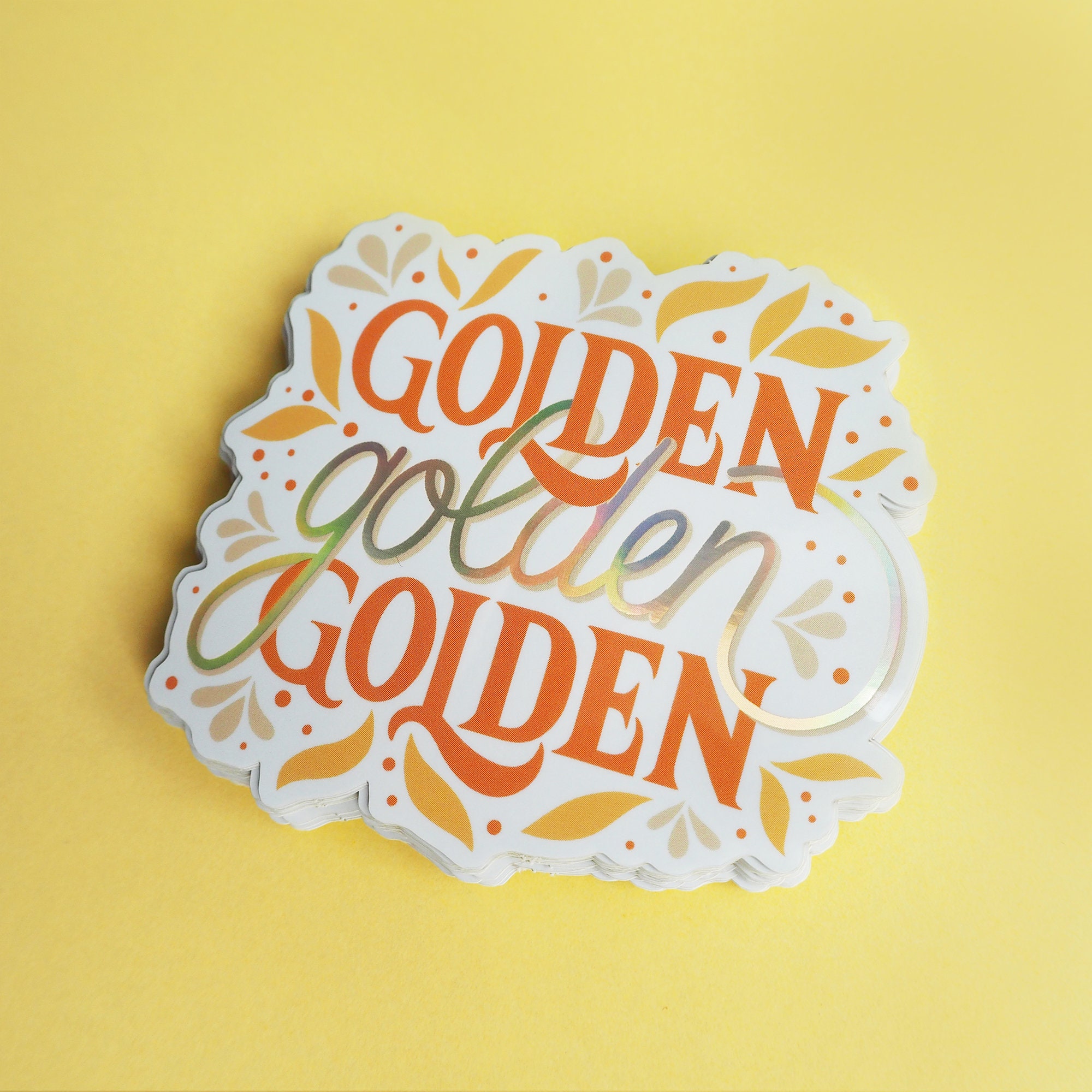 Golden Golden Golden Colorful Sticker Hand-lettering - Etsy