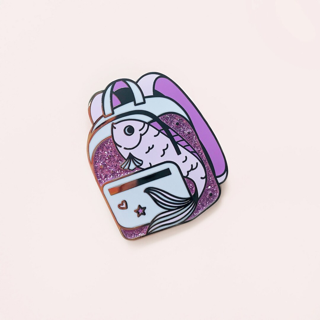 Eroda Fish Enamel Pin • Colorful Hard Lapel Pin - Pink Glitter ...