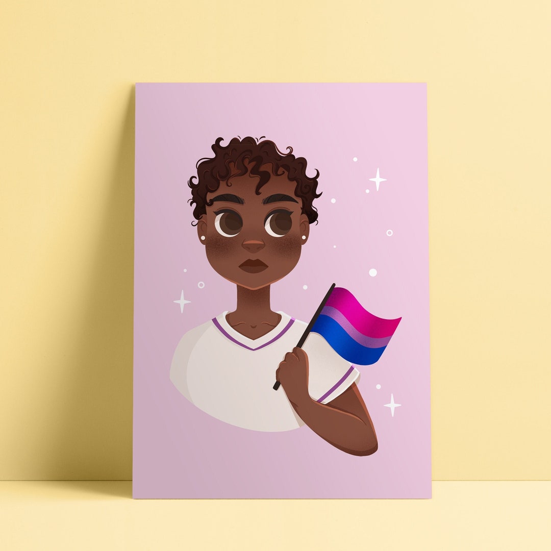Bisexual Pride Colorful Art Print Pride Proud Illustration Digital ...