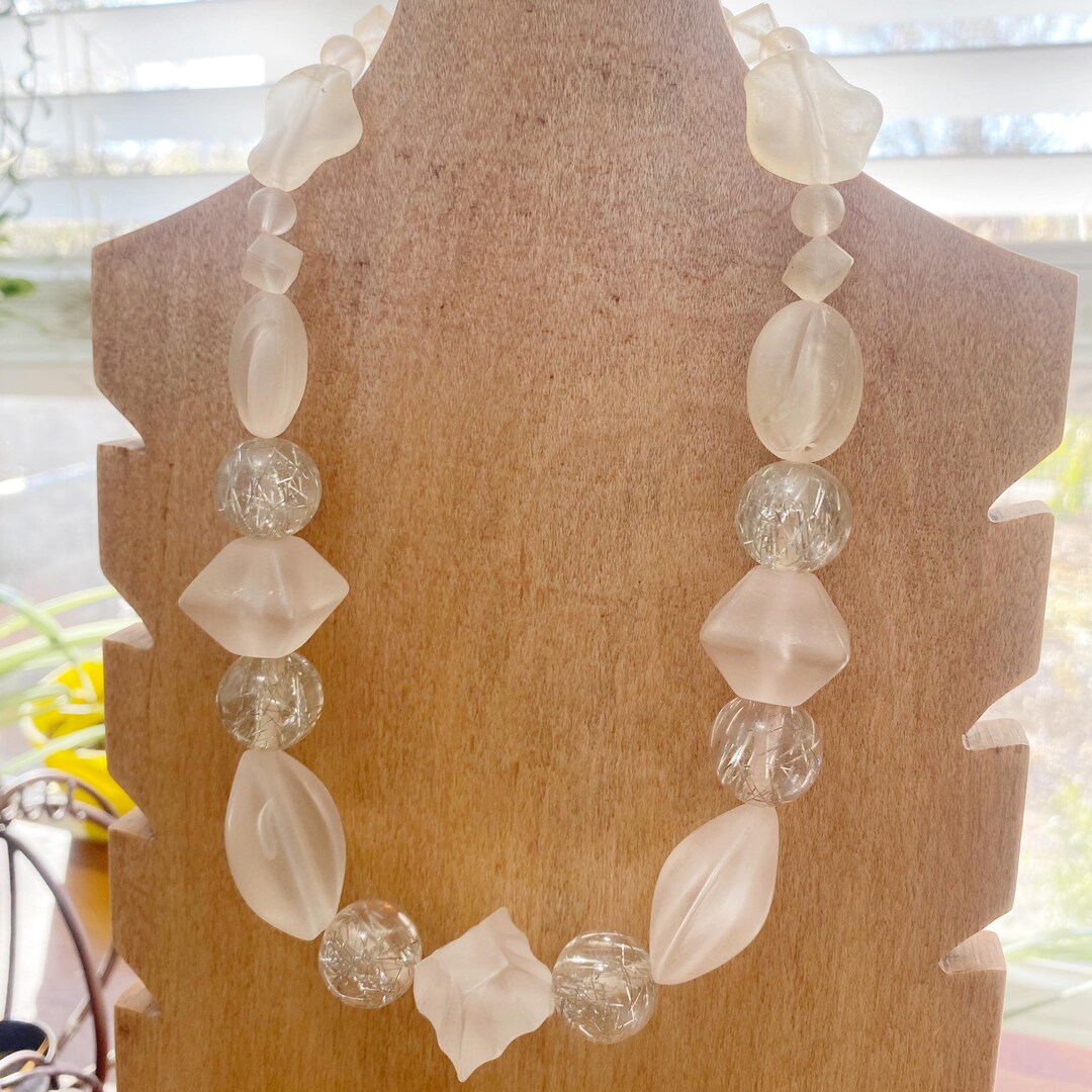 Vintage Pale Pastel Pink Silver Tinsel Confetti Translucent Frosted ...