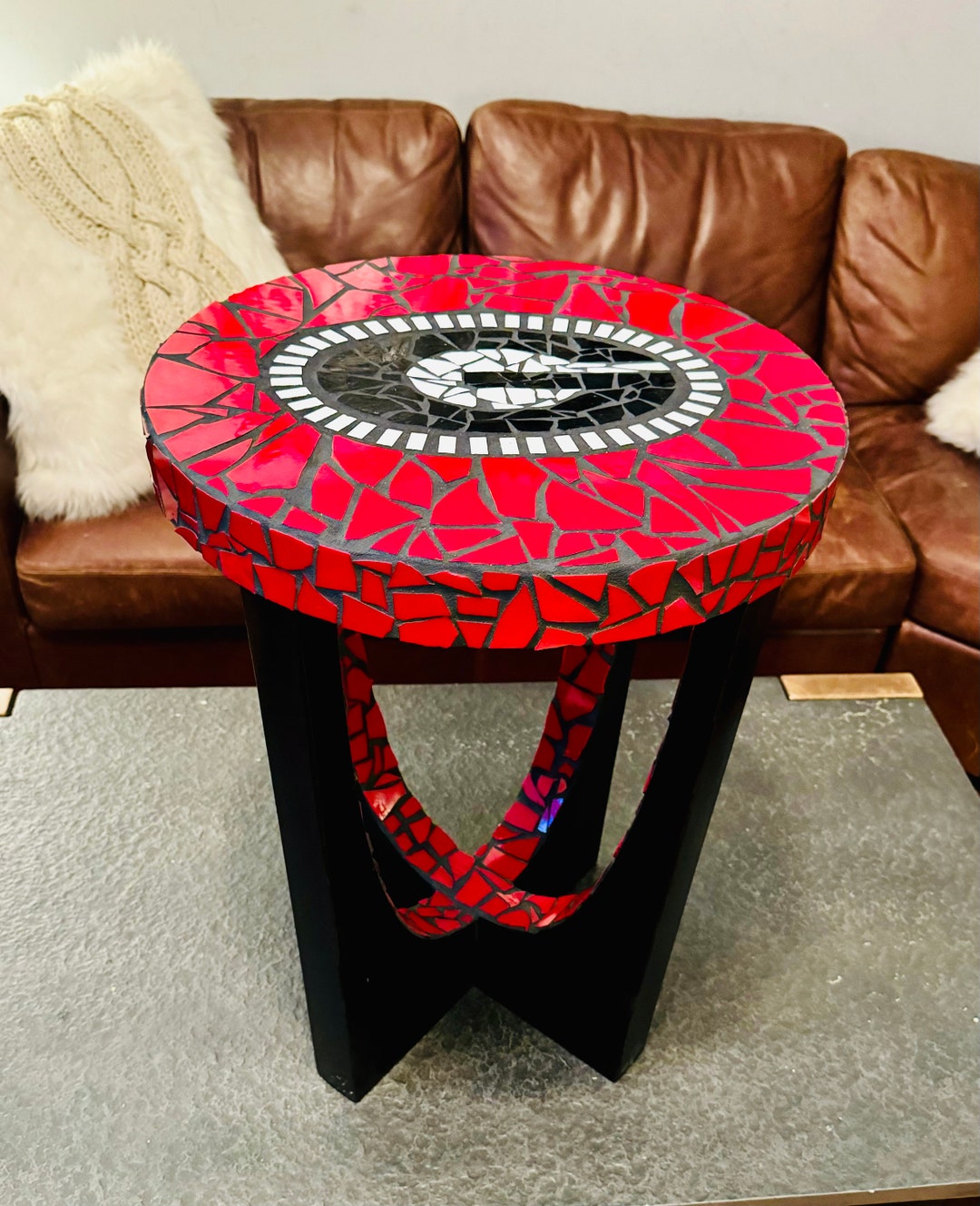 UGA University of Georgia Bulldogs DAWGS Glass Mosaic Side / End Tables ...
