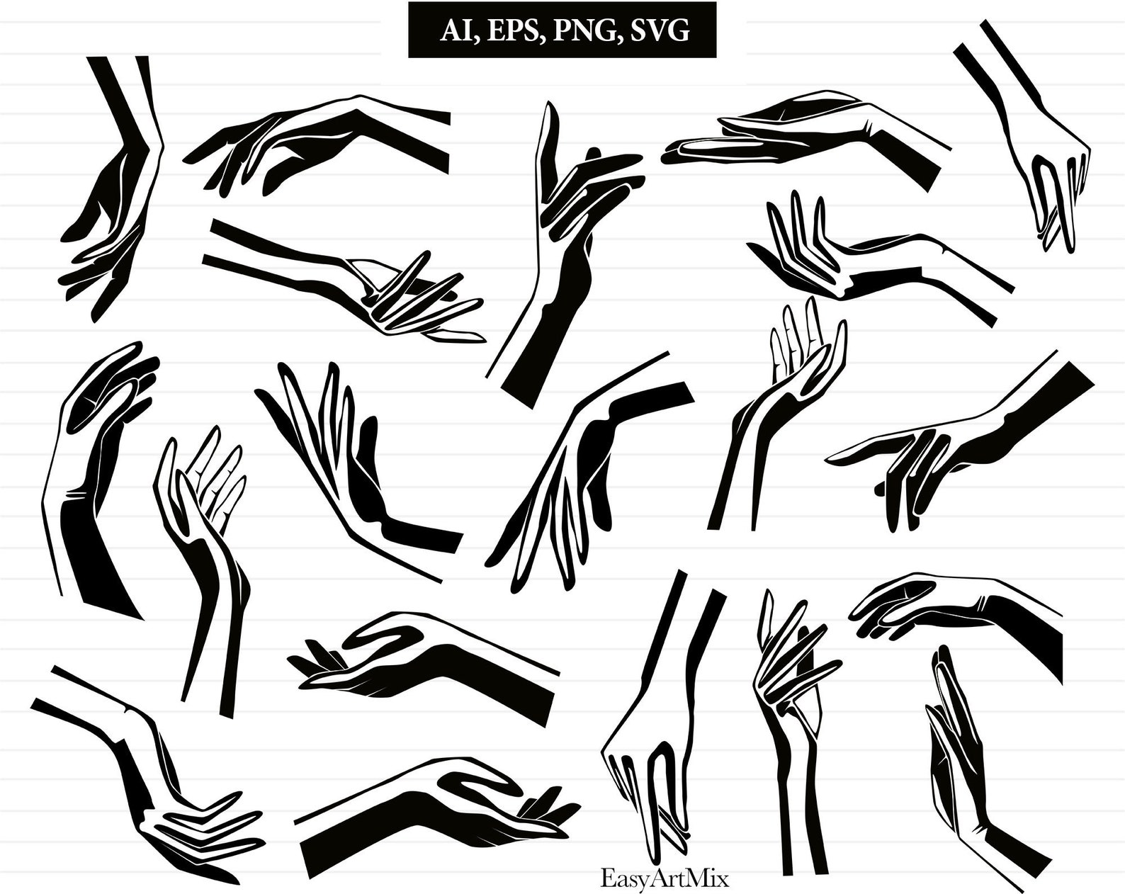 Manos clipart Manos de mujer SVG Mano femenina PNG SVG | Etsy