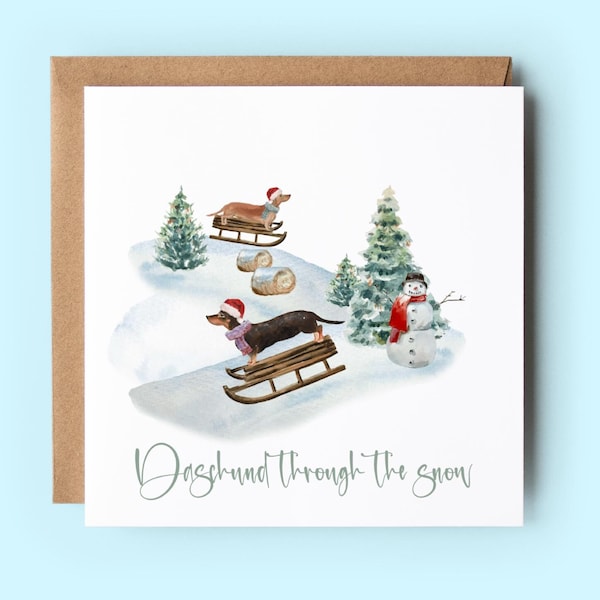 Dachshund Through the Snow - Etsy