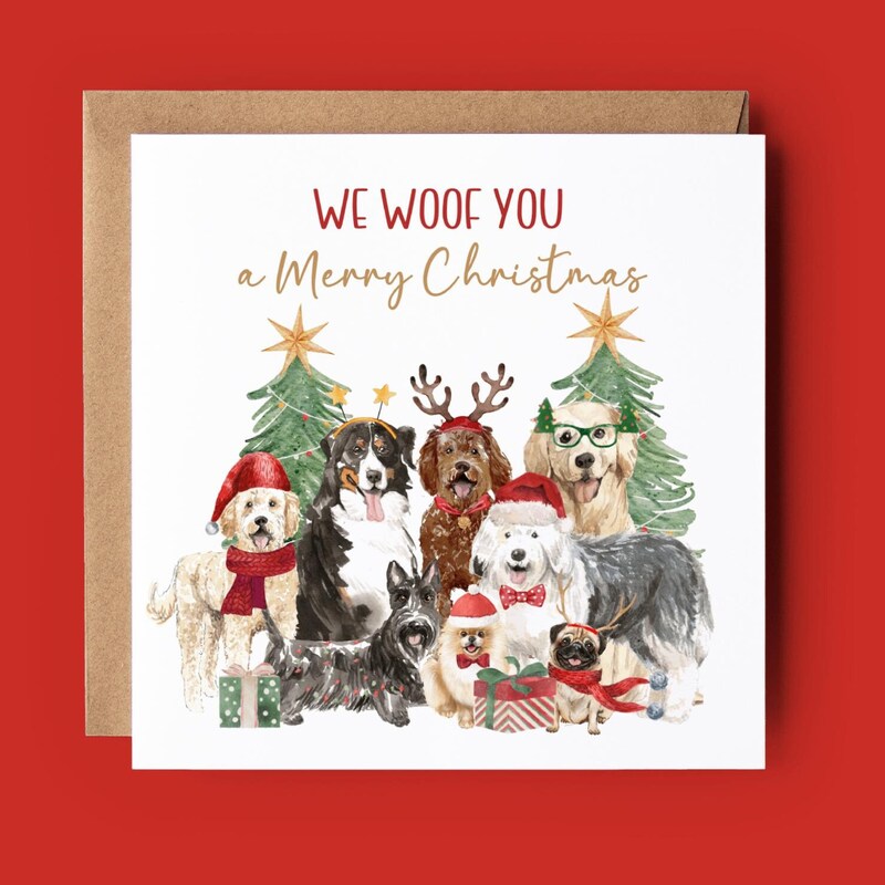 Dog Christmas Cards - Etsy