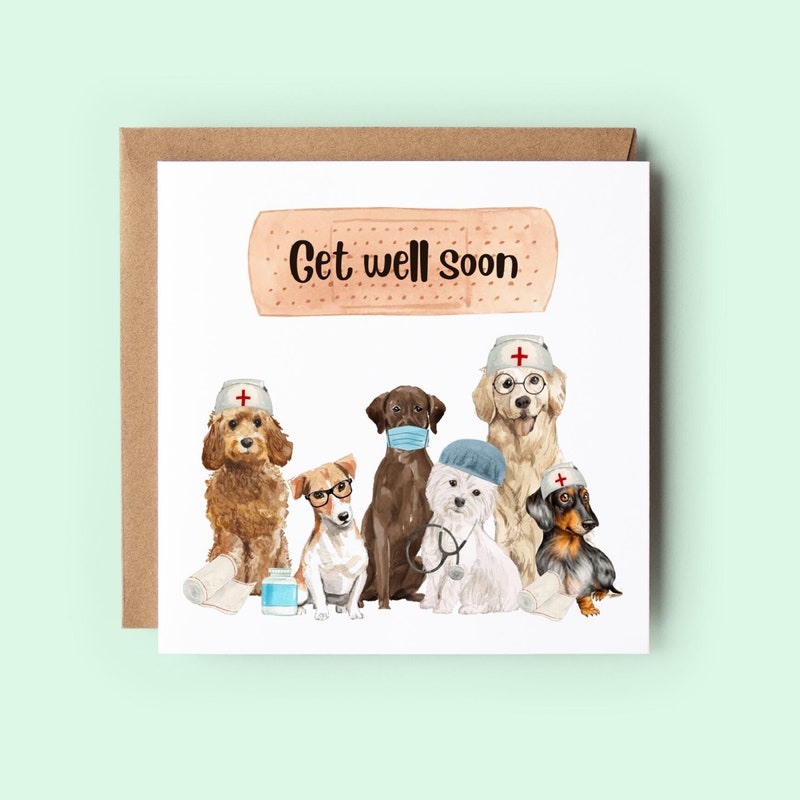 Dog Get Well Card - Etsy
