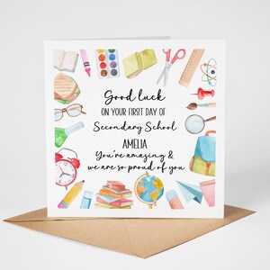 Good Luck on Your First Day at Secondary School, Personalised School ...