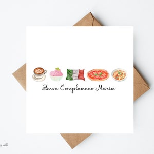 Italian Happy Birthday Card, Buon Compleanno, Italy Card, Personalised ...