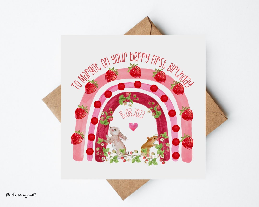 Personalised First Birthday Card,berry First Birthday, Birthday Card ...