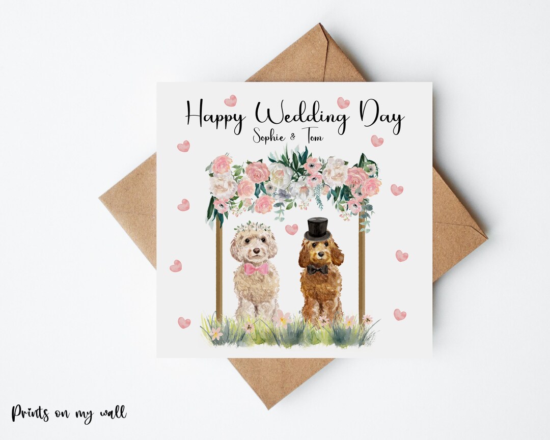 Personalised Wedding Card, Dog Wedding Card, Card for Newlyweds ...