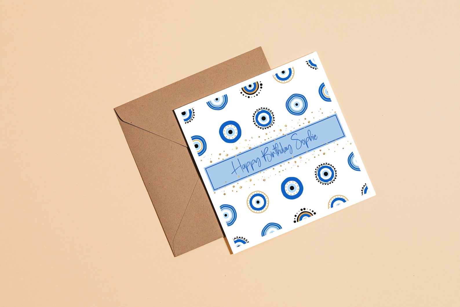 Personalized Evil Eye Birthday Card, Turkish Nazar Card - Etsy