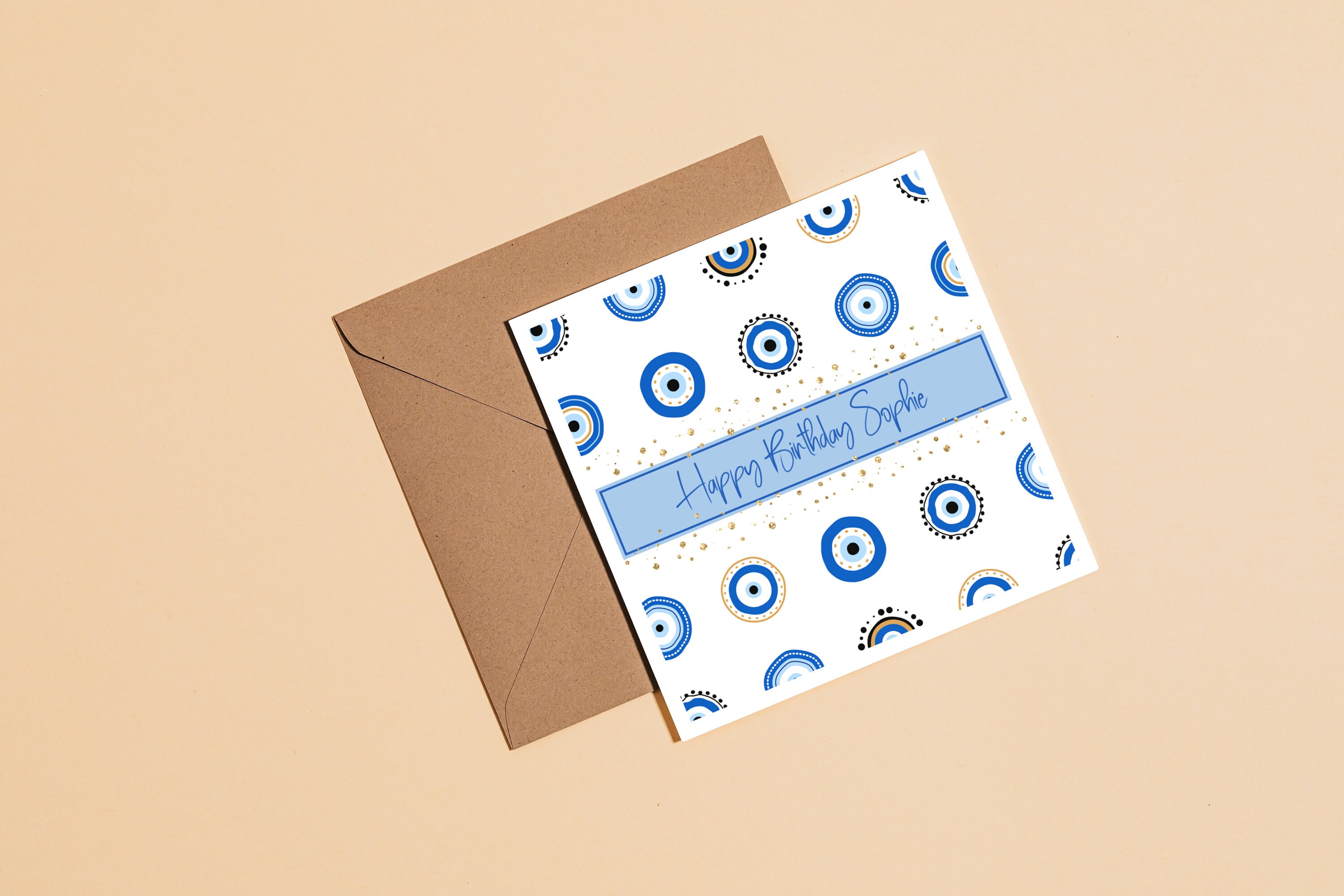 Personalized Evil Eye Birthday Card, Turkish Nazar Card - Etsy