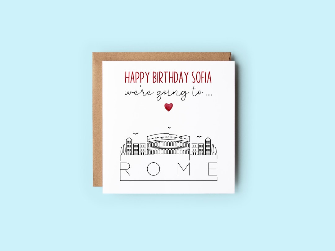 We're Going to Rome, Surprise Reveal Birthday Card, Personalised ...