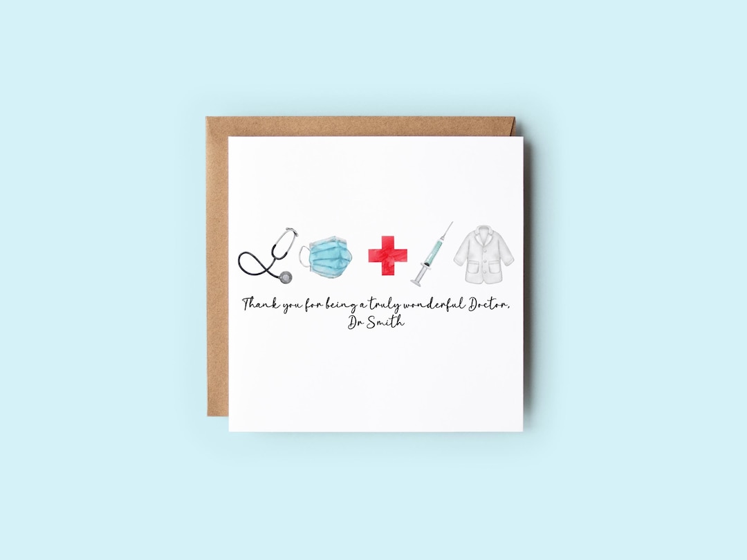 Thank You Doctor Card, Card for Doctor, Personalised Thank You Card - Etsy