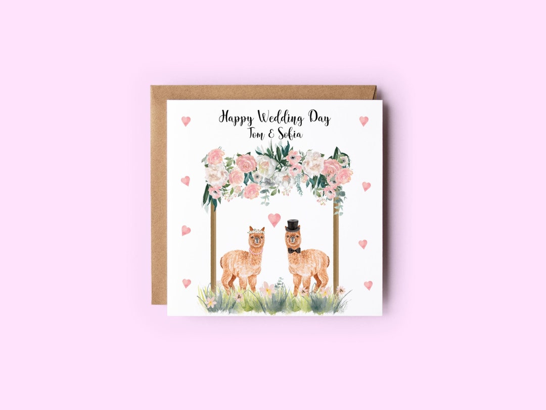 Llama Wedding Day Card, Congratulations on Your Wedding Card, Lama ...