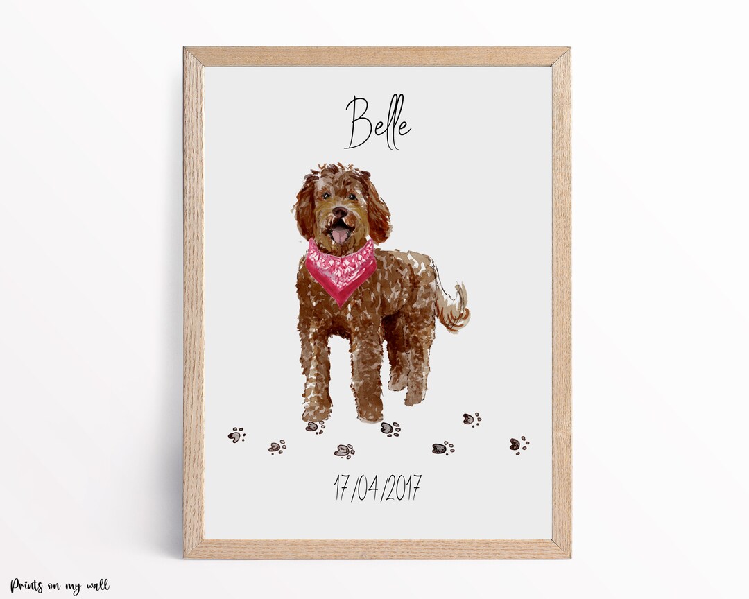 Labradoodle Personalised Print, Dog Wall Art, Dog Lover Gifts ...