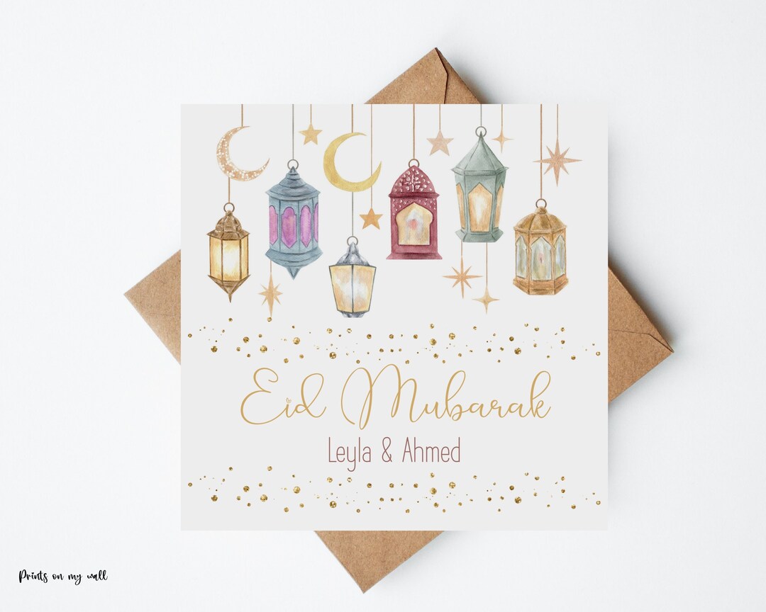 Personalised Eid Card, Cards for Eid, Eid Mubarak Card, Personalised - Etsy