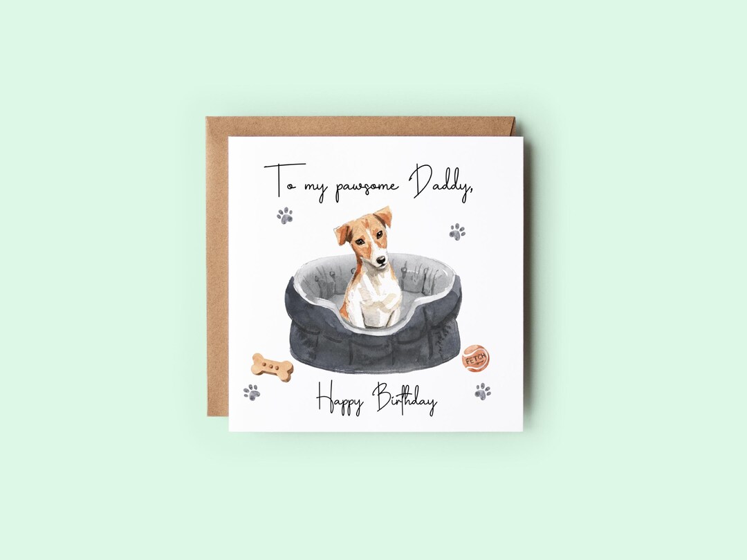 Jack Russell Dad Birthday Card, From the Dog - Etsy