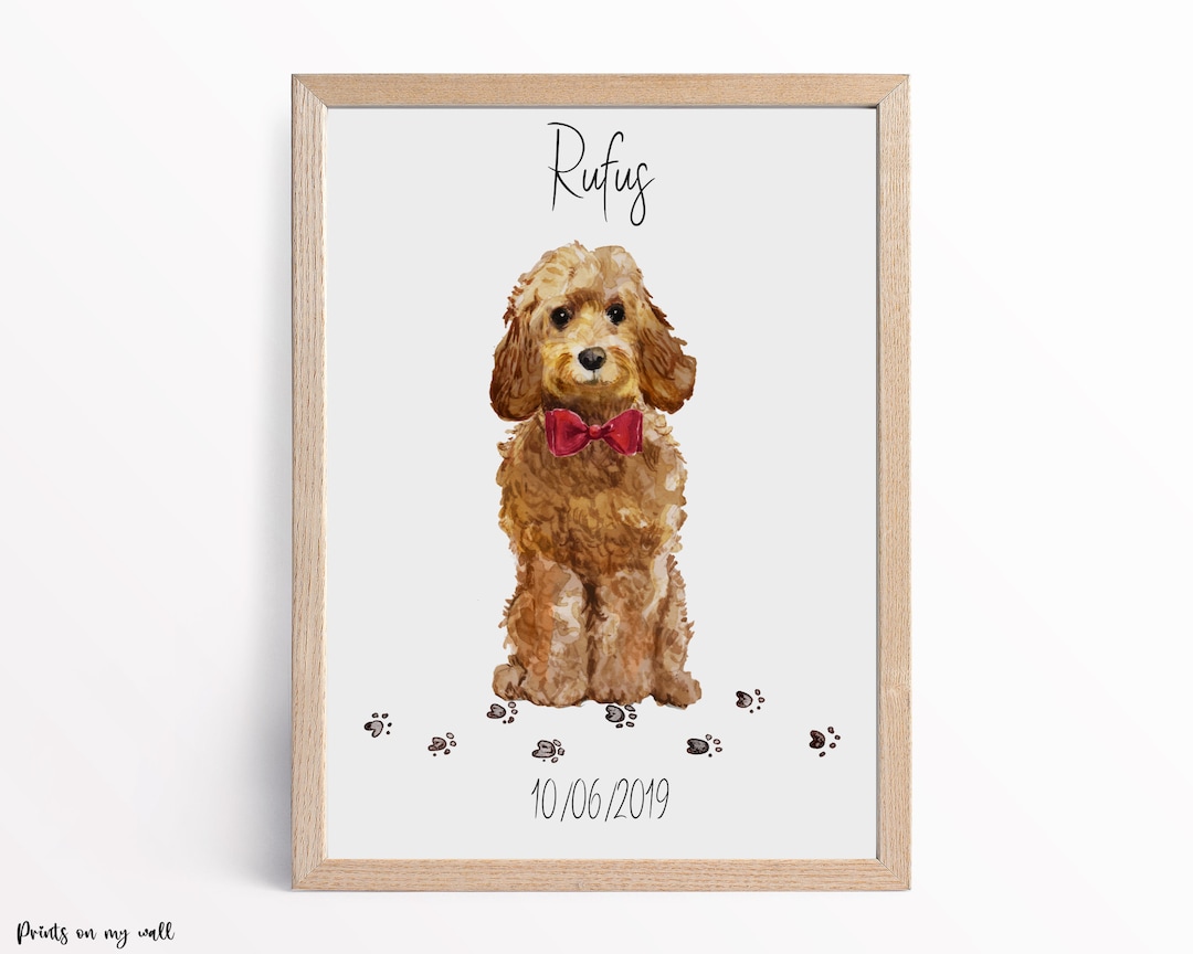Cockapoo Personalised Print,dog Custom Decor, Cockapoo Gifts, Dog Lover ...
