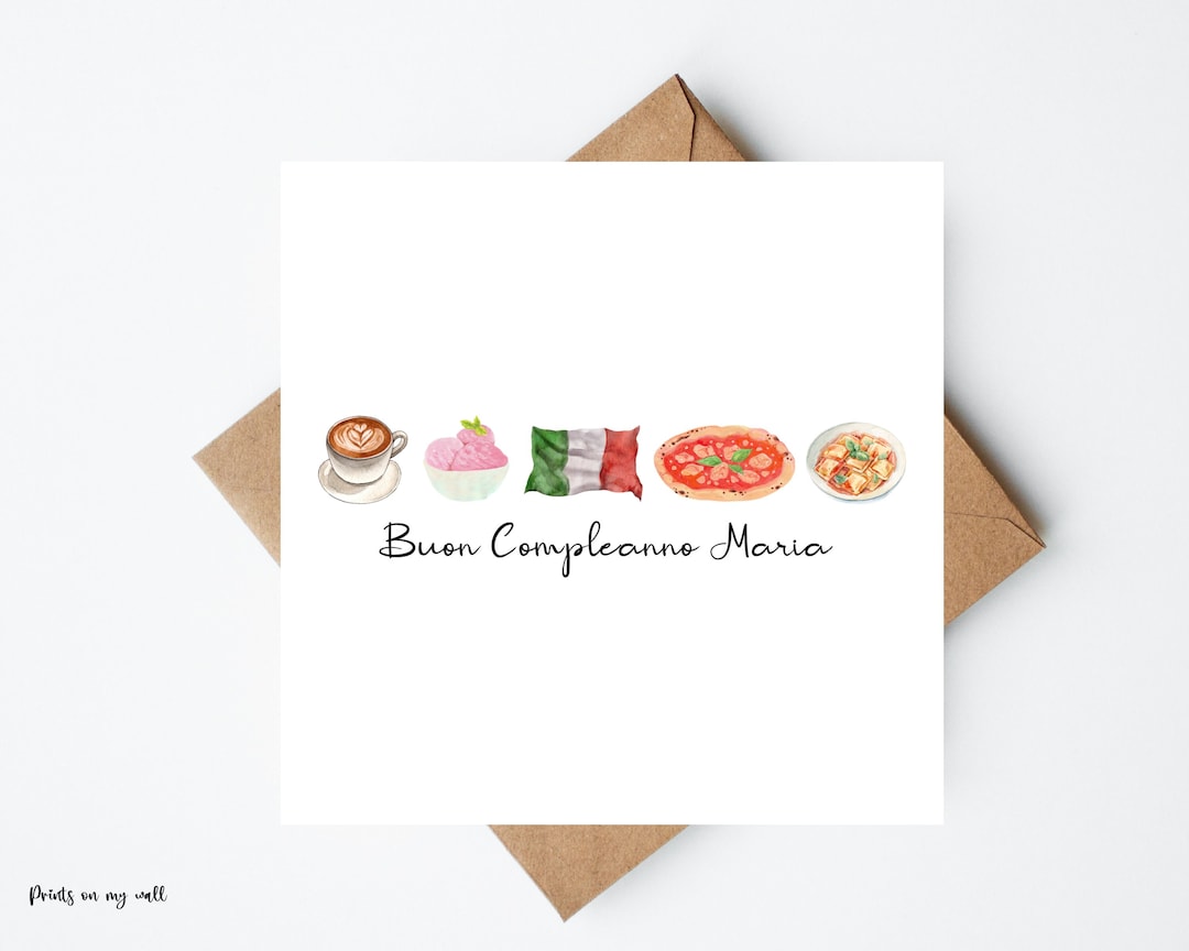 Italian Happy Birthday Card, Buon Compleanno, Italy Card, Personalised ...
