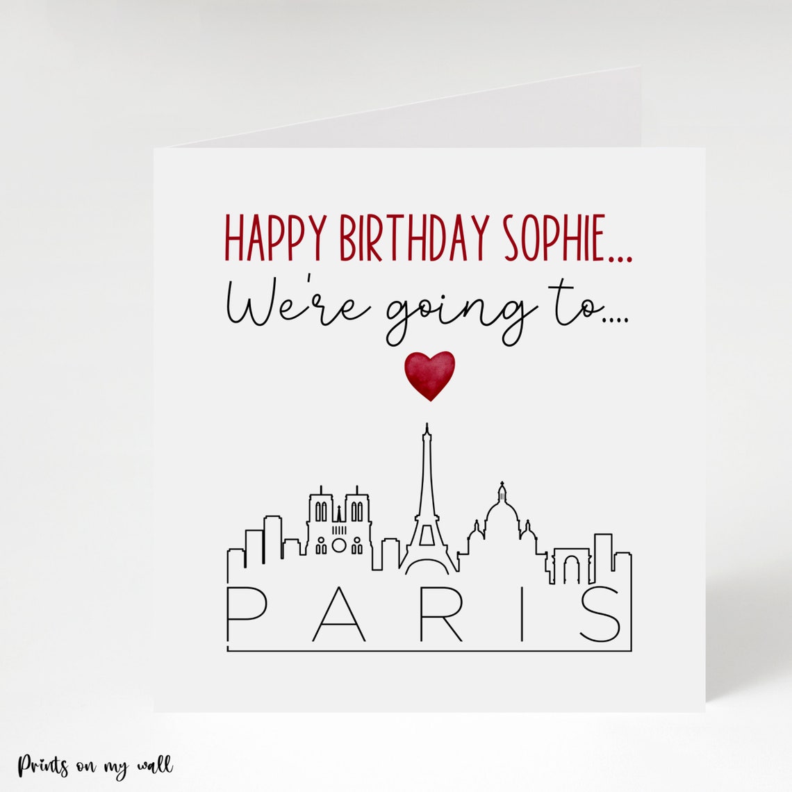 We're Going to Paris, Surprise Reveal Birthday Card, Personalised ...
