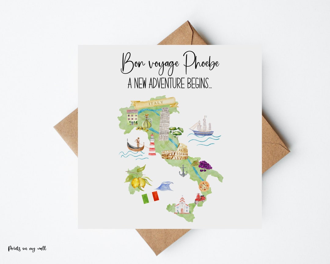 Italy Card, Moving to Italy Card, New Adventures Card, Emigrating Card ...