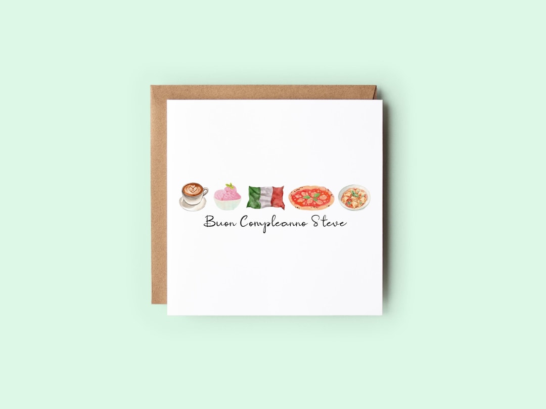 Italian Happy Birthday Card, Buon Compleanno, Italy Card, Personalised ...