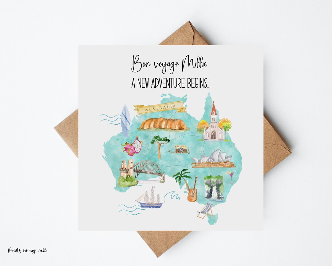 Australia Card, Moving to Australia Card, New Adventures Card ...