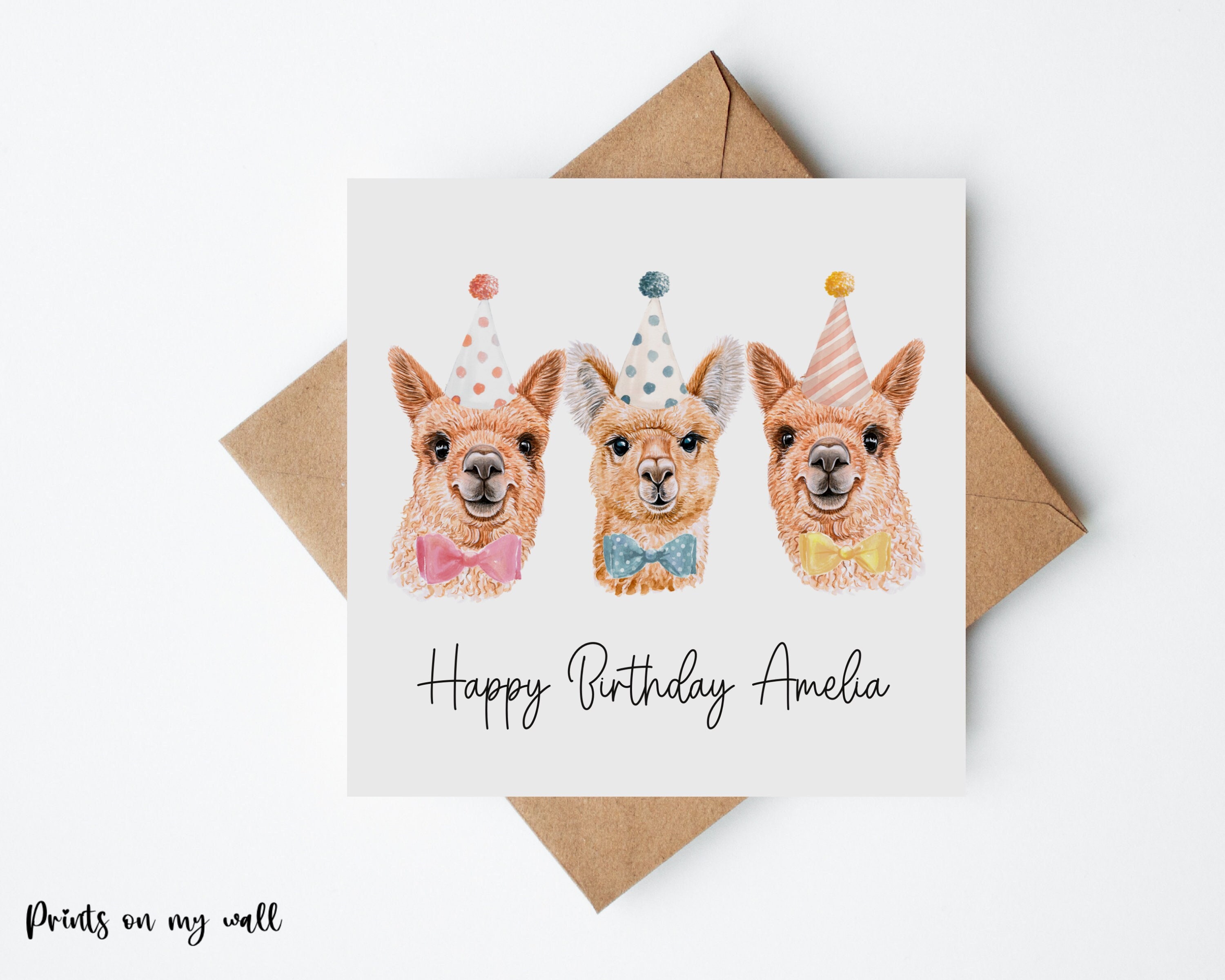 Llama Birthday Card Personalised Birthday Card Cute Birthday - Etsy